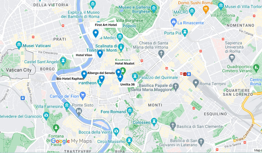 Gambrinus Hotel Rome Map Attractions